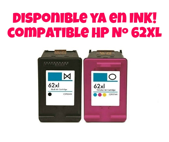 Cartuchos de tinta compatible HP 62 XL negro y tricolor